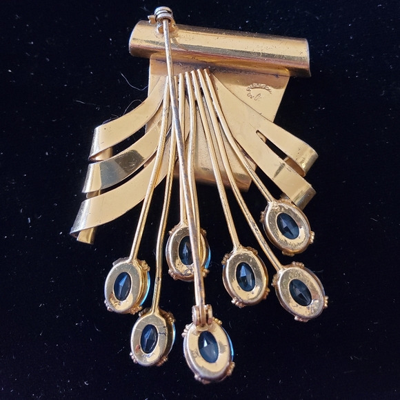 Vintage | Jewelry | Large Sterling Craft By Coro Art Deco Vermeil ...